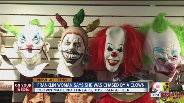 Clown chases woman: Franklin, Ohio woman reports being chased by creepy ...